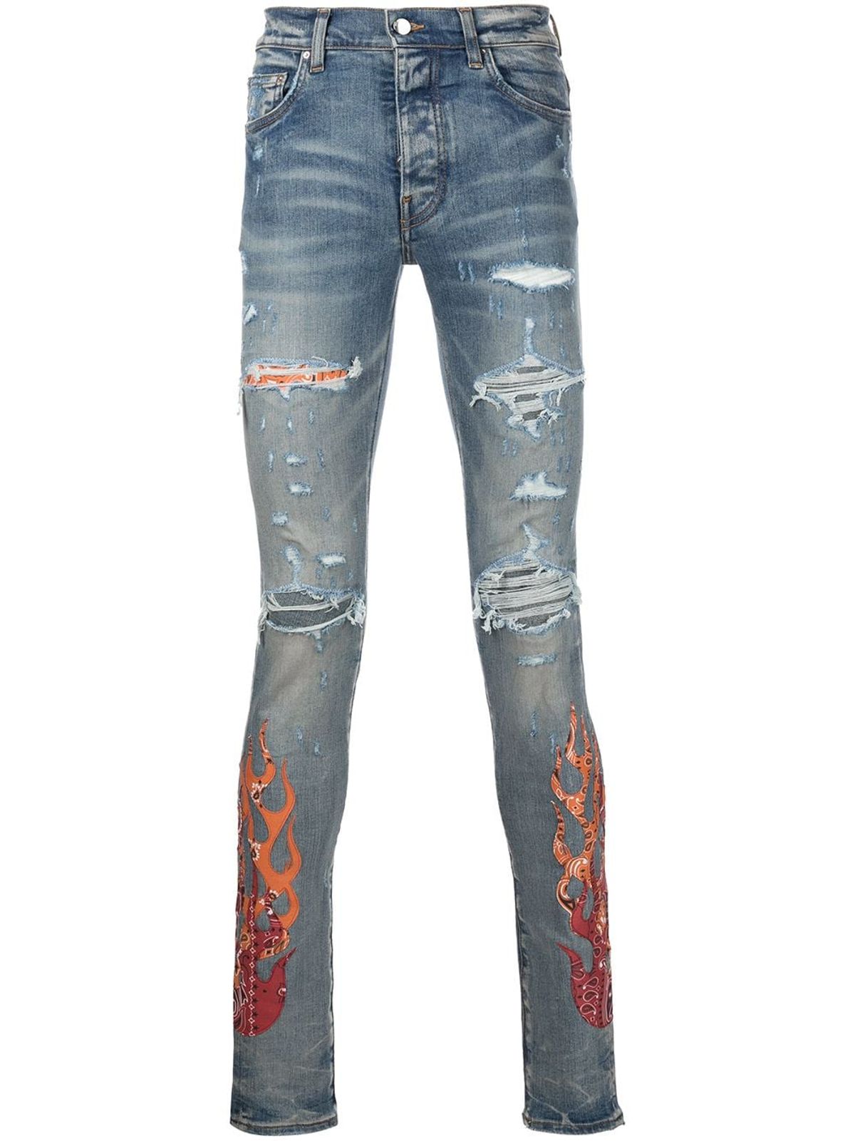 Amiri Bandana Flame Ripped Straight Jeans | WHAT’S ON THE STAR?