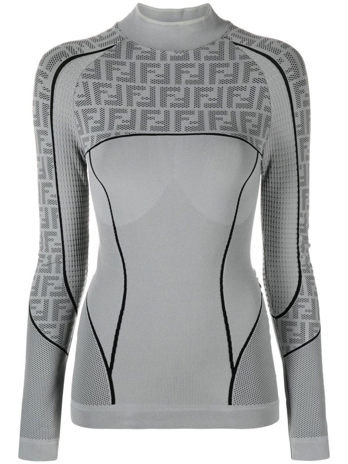 Fendi Ff-motif Seamless Performance Grey Top | WHAT’S ON THE STAR?