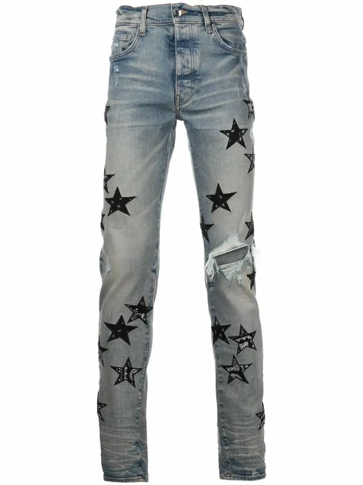 Amiri Bandana Star-Patch Skinny Jeans | WHAT’S ON THE STAR?