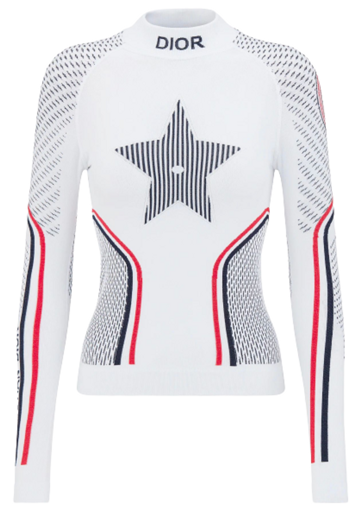 Dior Dioralps Stand-Collar White Three-Tone Dior Star Technical Mesh ...