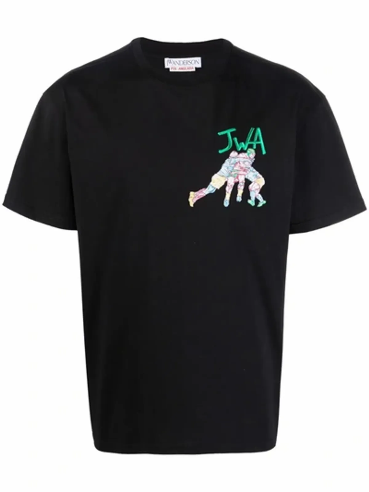 JW Anderson Black Pol Anglada Embroidered Rugby Team T-Shirt | WHAT’S ...