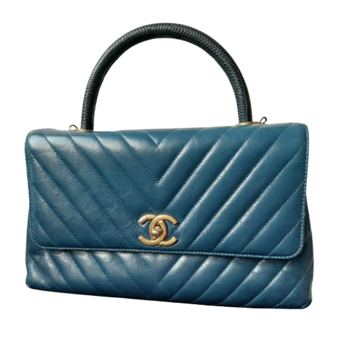 Chanel Coco Handle Leather Blue Handbag | WHAT’S ON THE STAR?