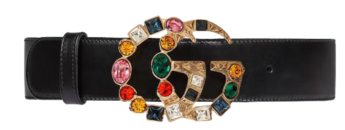 Gucci Leather Crystal Double G Buckle Multi Belt | WHAT’S ON THE STAR?