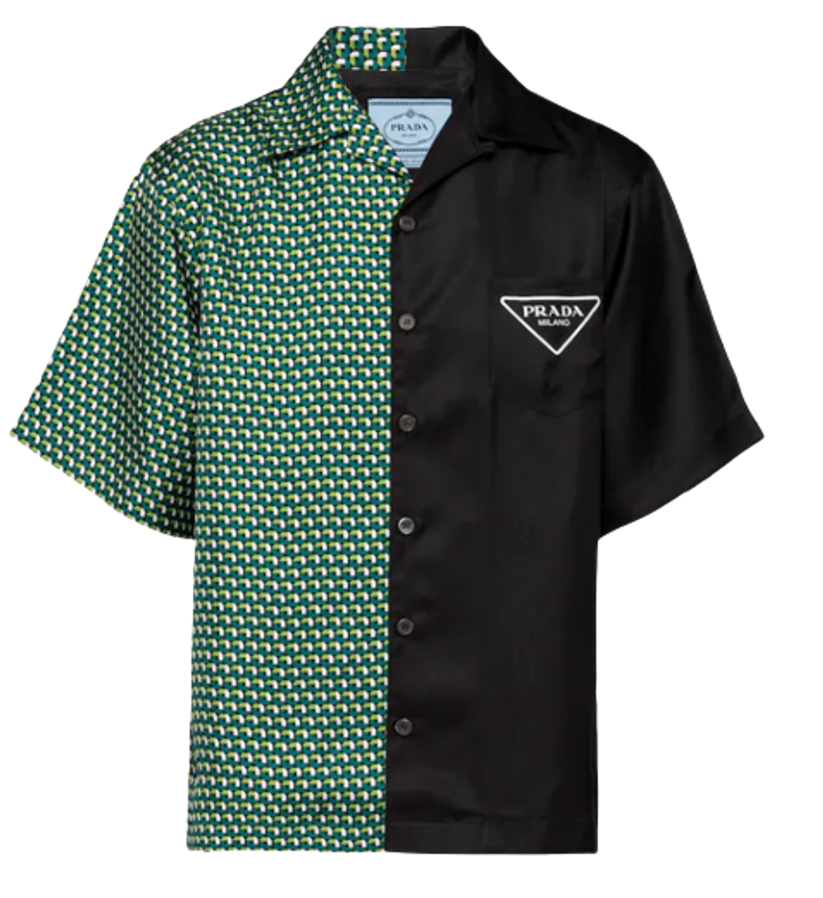 Prada Double Match Silk Twill Cotton Shirt | WHAT’S ON THE STAR?