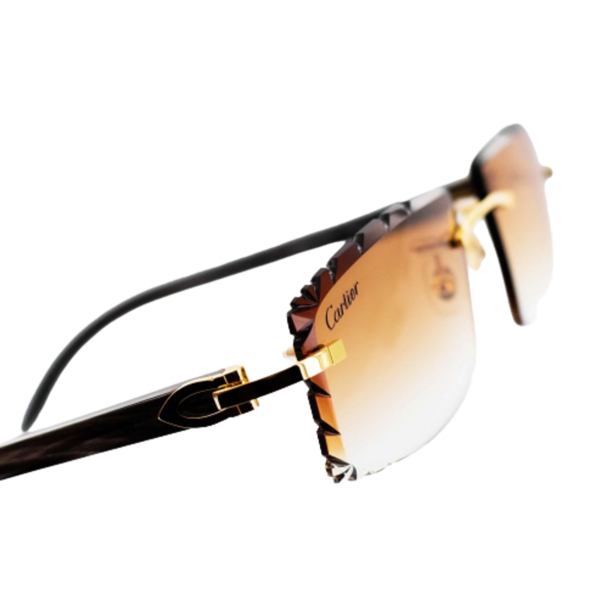 Cartier Black Gold Detail Brown Lens Horn Sunglasses | WHAT’S ON THE STAR?