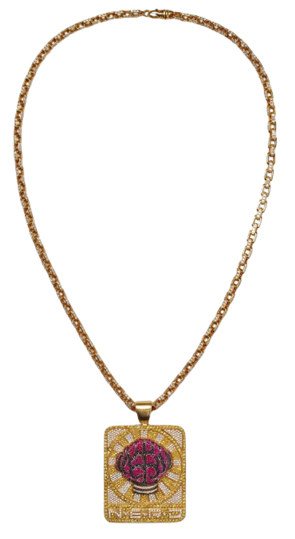 Jacob & Co. N.E.R.D. Yellow Gold Brain Pendant Chain | WHAT’S ON THE STAR?