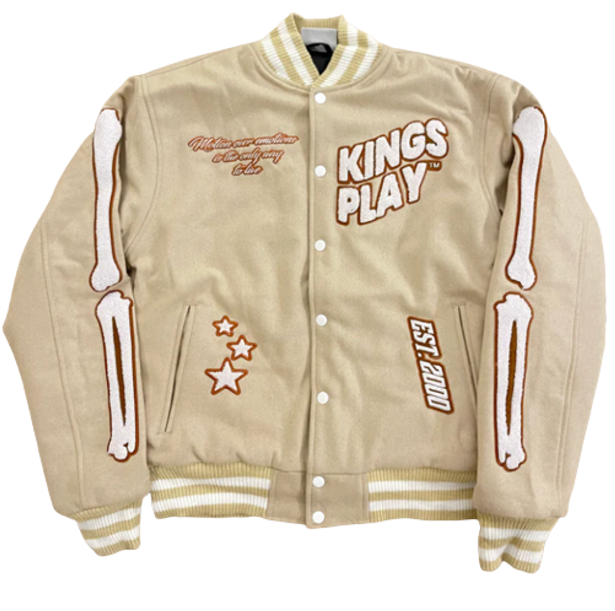 Kings Play Skeleton Varsity Jacket | WHAT’S ON THE STAR?