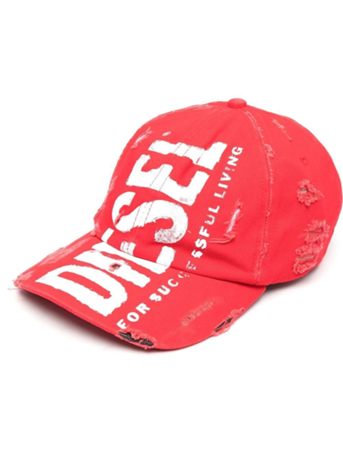 Diesel Logo Print Red Cotton Cap | WHAT’S ON THE STAR?