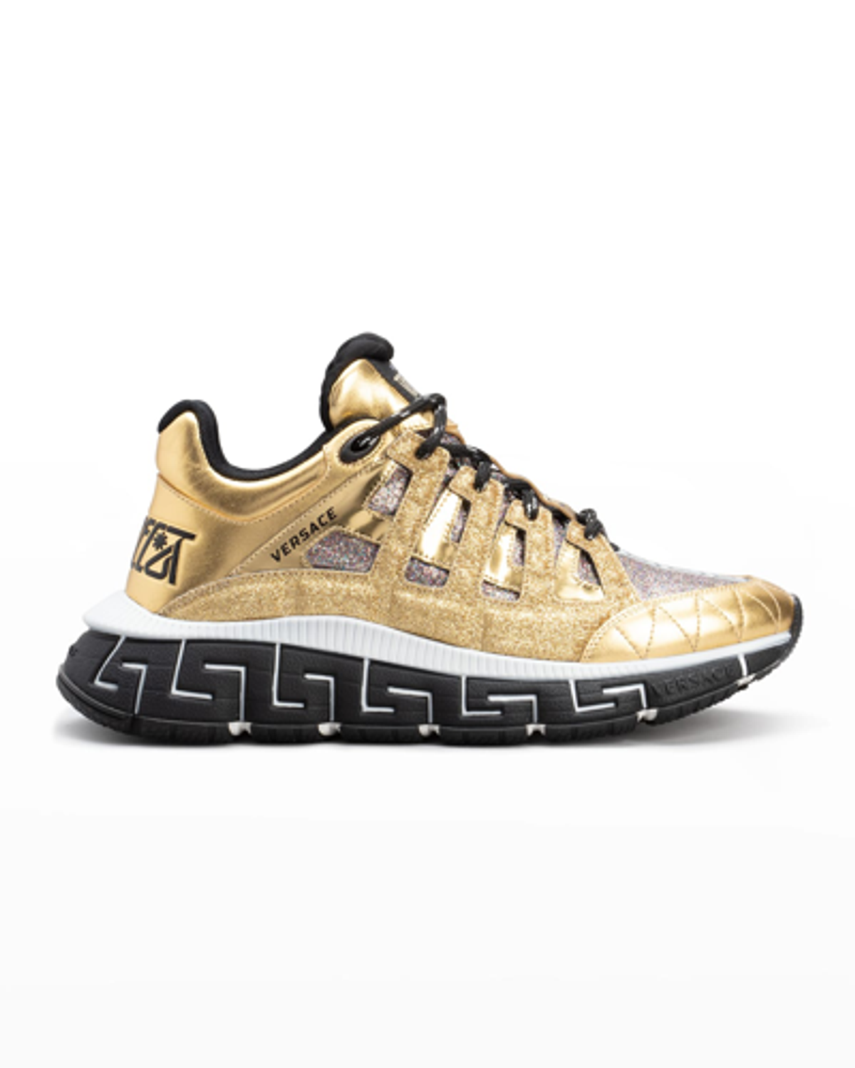 Versace Trigreca Glitter Gold Trainer Sneakers | WHAT’S ON THE STAR?