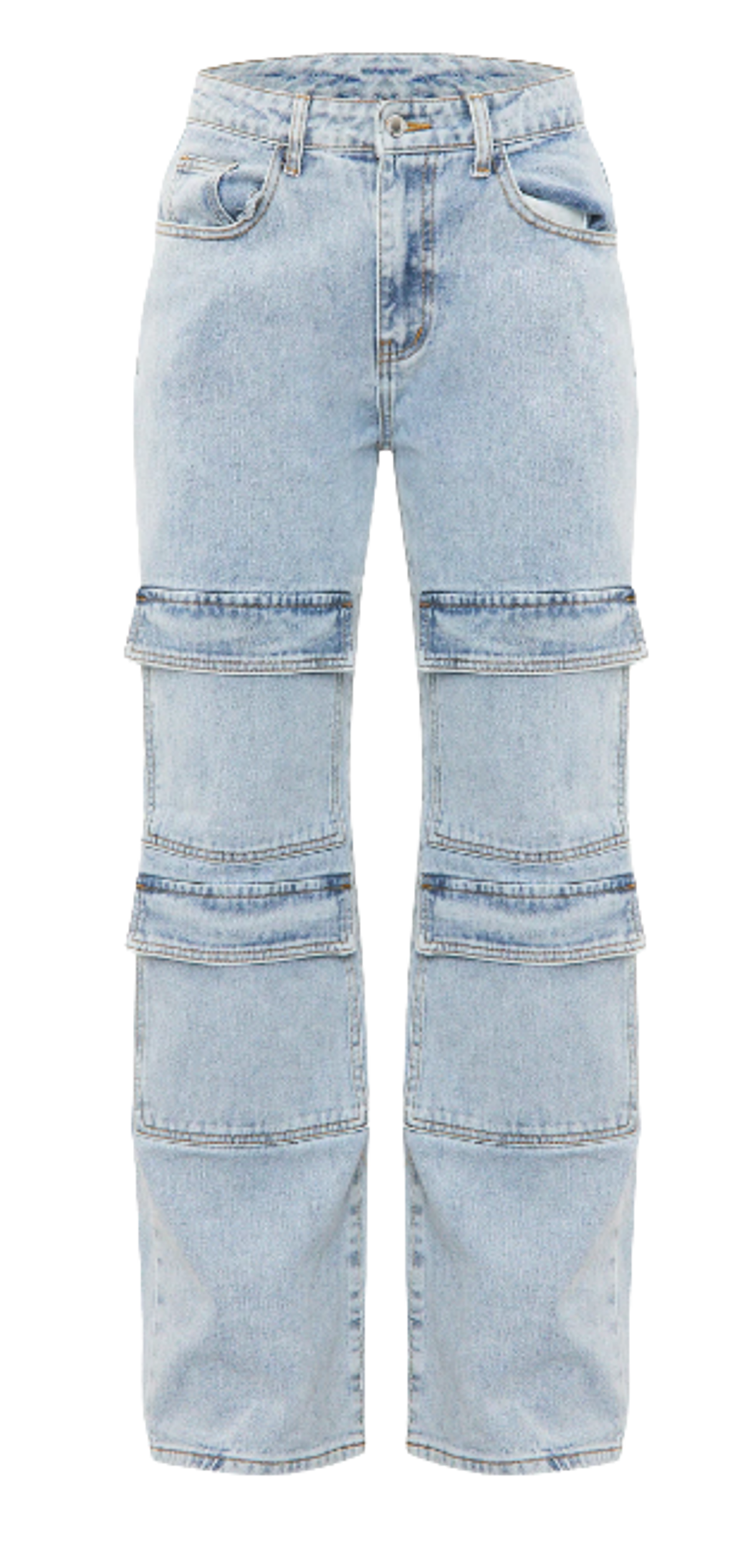 Pretty Little Thing Light Blue Wash Cargo Jeans | WHAT’S ON THE STAR?
