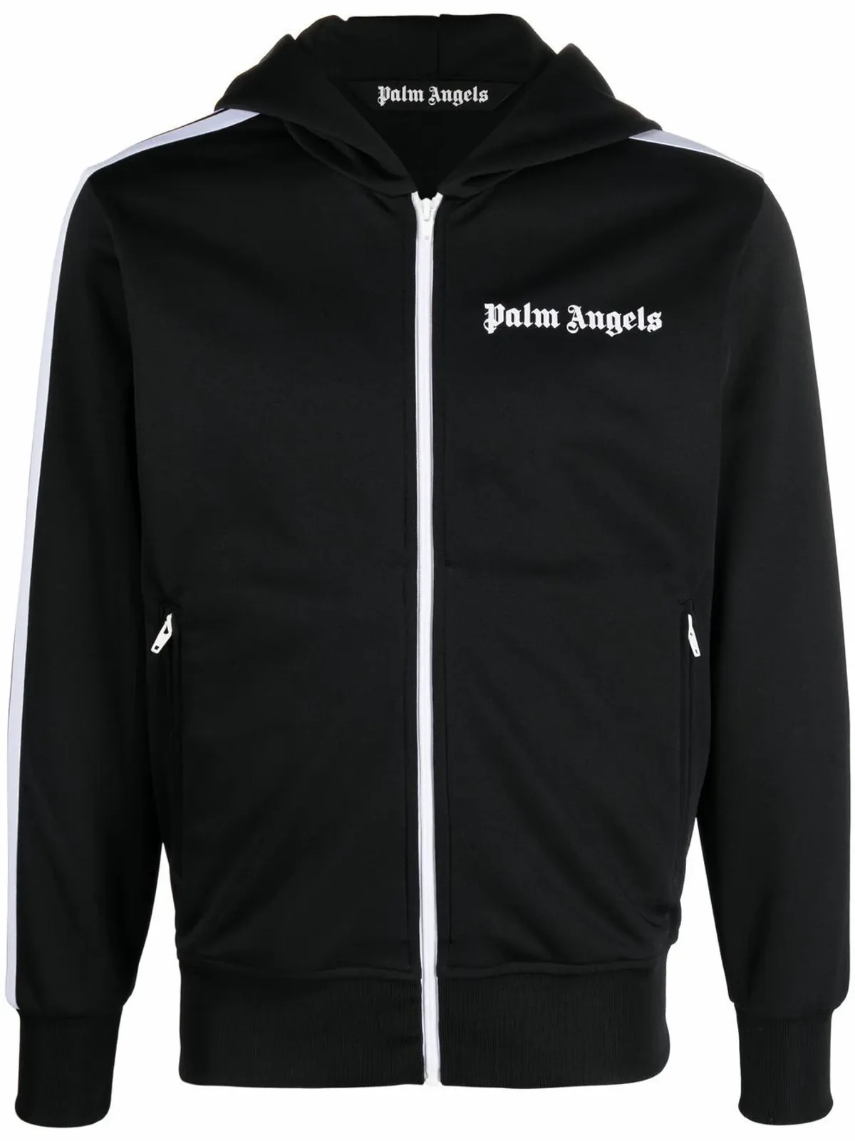 Palm Angels Logo-Print Hooded Black Jacket | WHAT’S ON THE STAR?