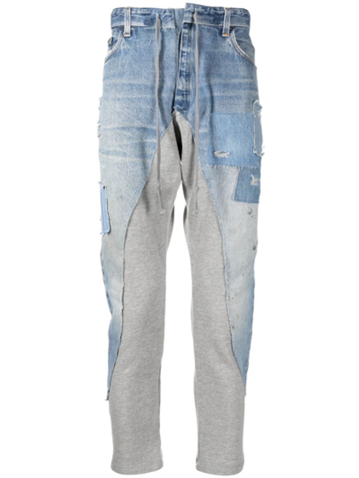 Greg Lauren Paneled Blue Tapered Jeans | WHAT’S ON THE STAR?