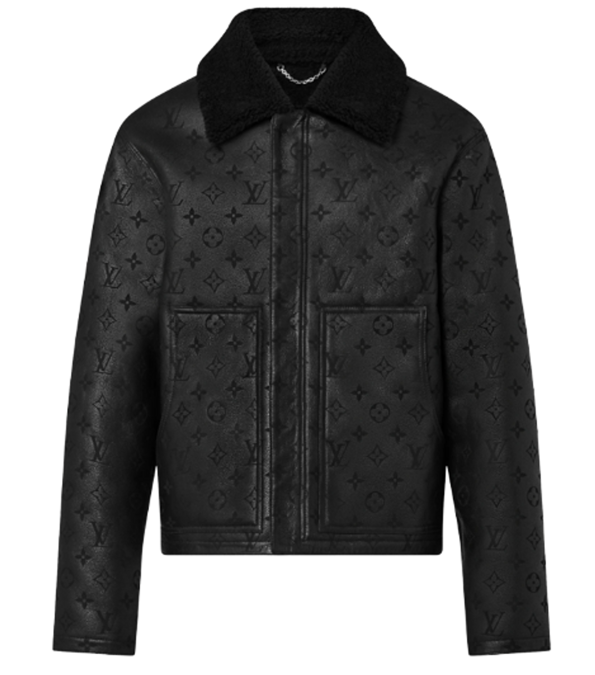 Louis Vuitton Black Shearling Embossed Monogram Jacket | WHAT’S ON THE ...