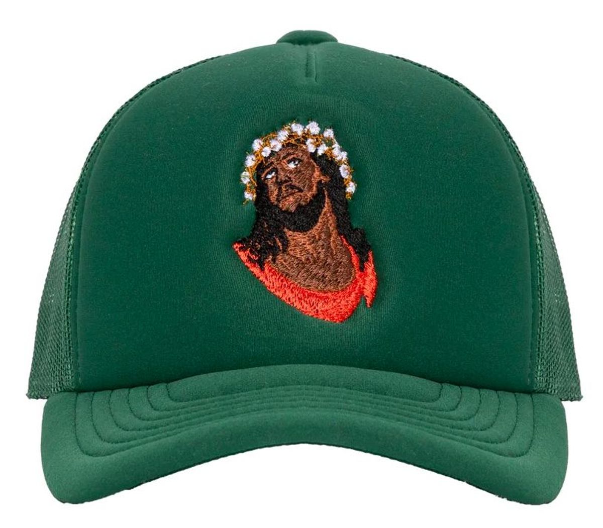 Denim Tears Crown Made of Cotton Green Trucker Hat | WHAT’S ON THE STAR?