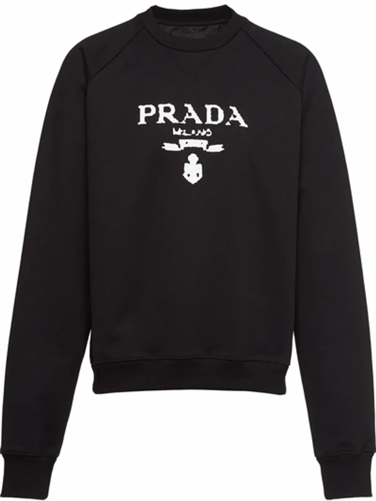 Prada Oversized Cotton Jersey Logo Black Sweatshirt | WHAT’S ON THE STAR?