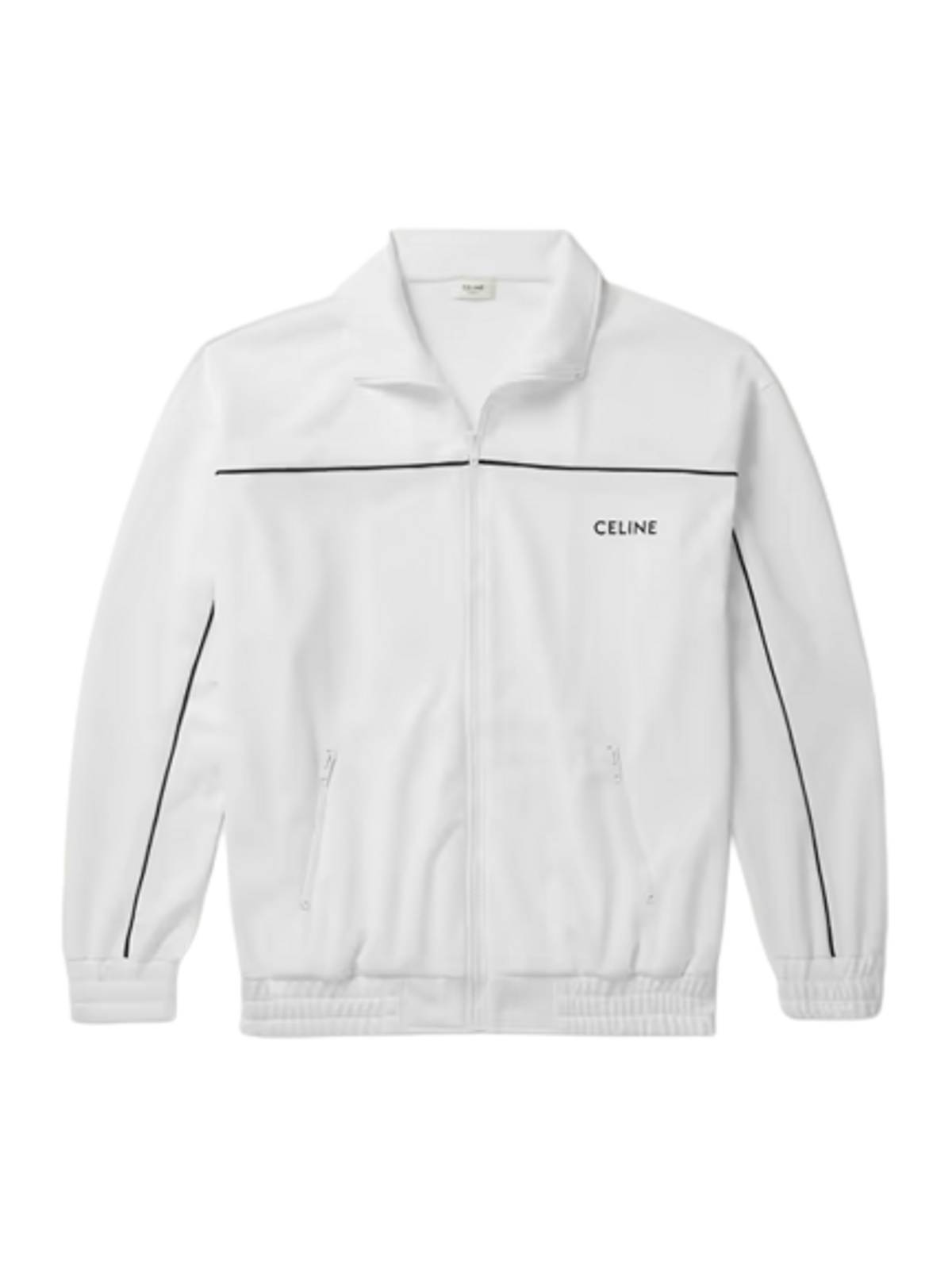 Celine White Logo-Print Jersey Track Jacket | WHAT’S ON THE STAR?