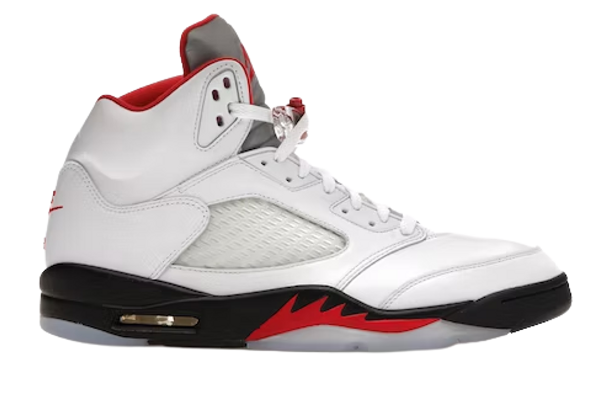 Jordan Air Jordan 5 Retro Fire Red Silver Tongue Sneakers | WHAT’S ON ...