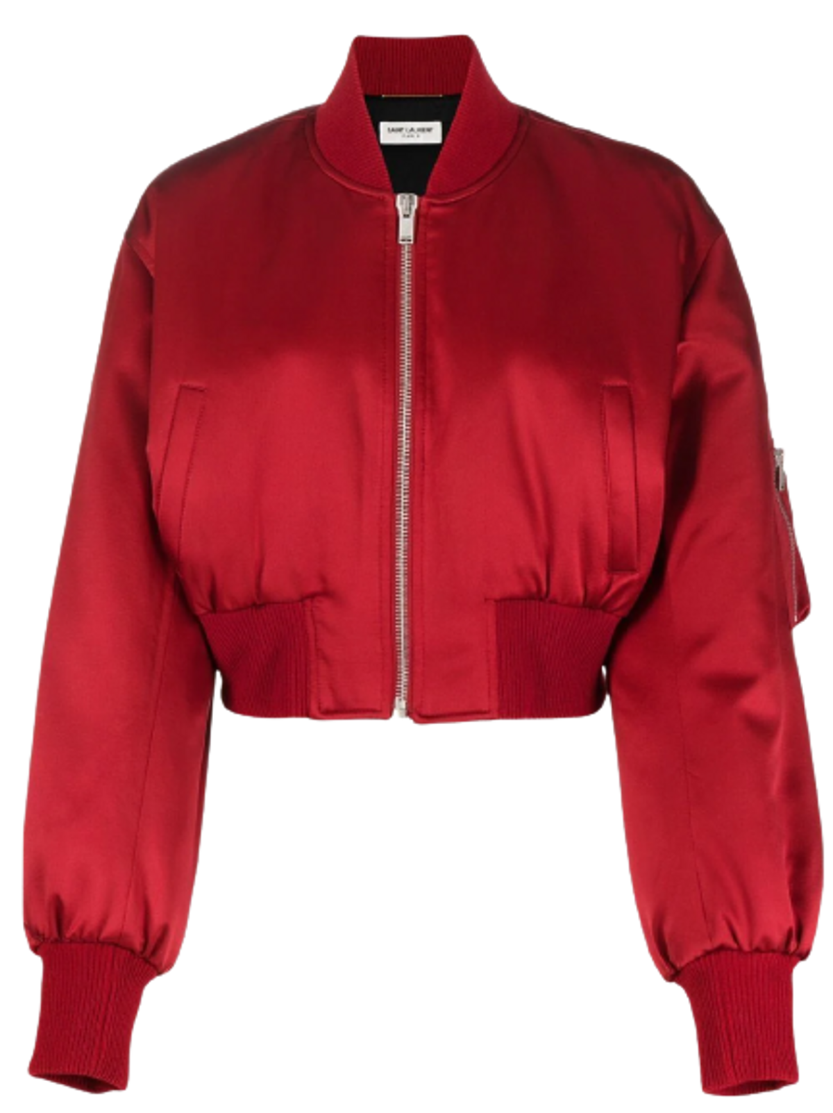 Saint Laurent Oversized Silk Bomber Deep Red Jacket | WHAT’S ON THE STAR?