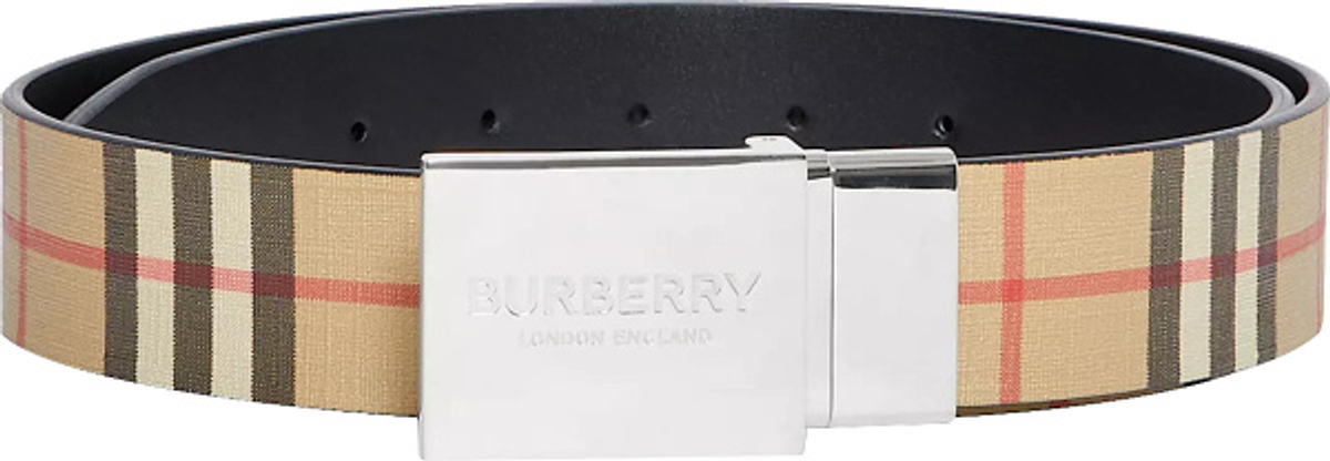 Burberry Brown Reversible Vintage Check Print Belt | WHAT’S ON THE STAR?