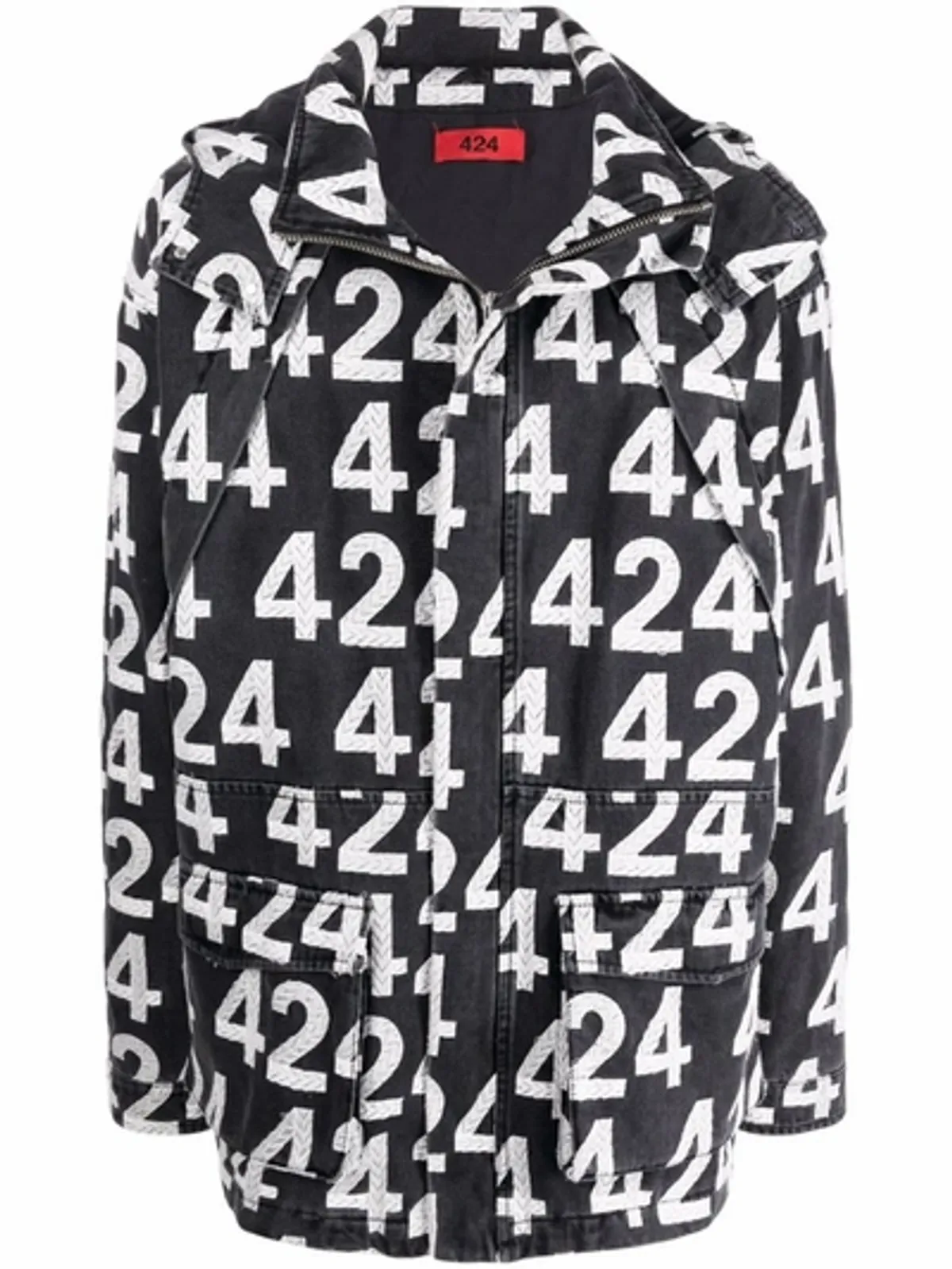 424 All Over Logo Black Print Jacket | WHAT’S ON THE STAR?