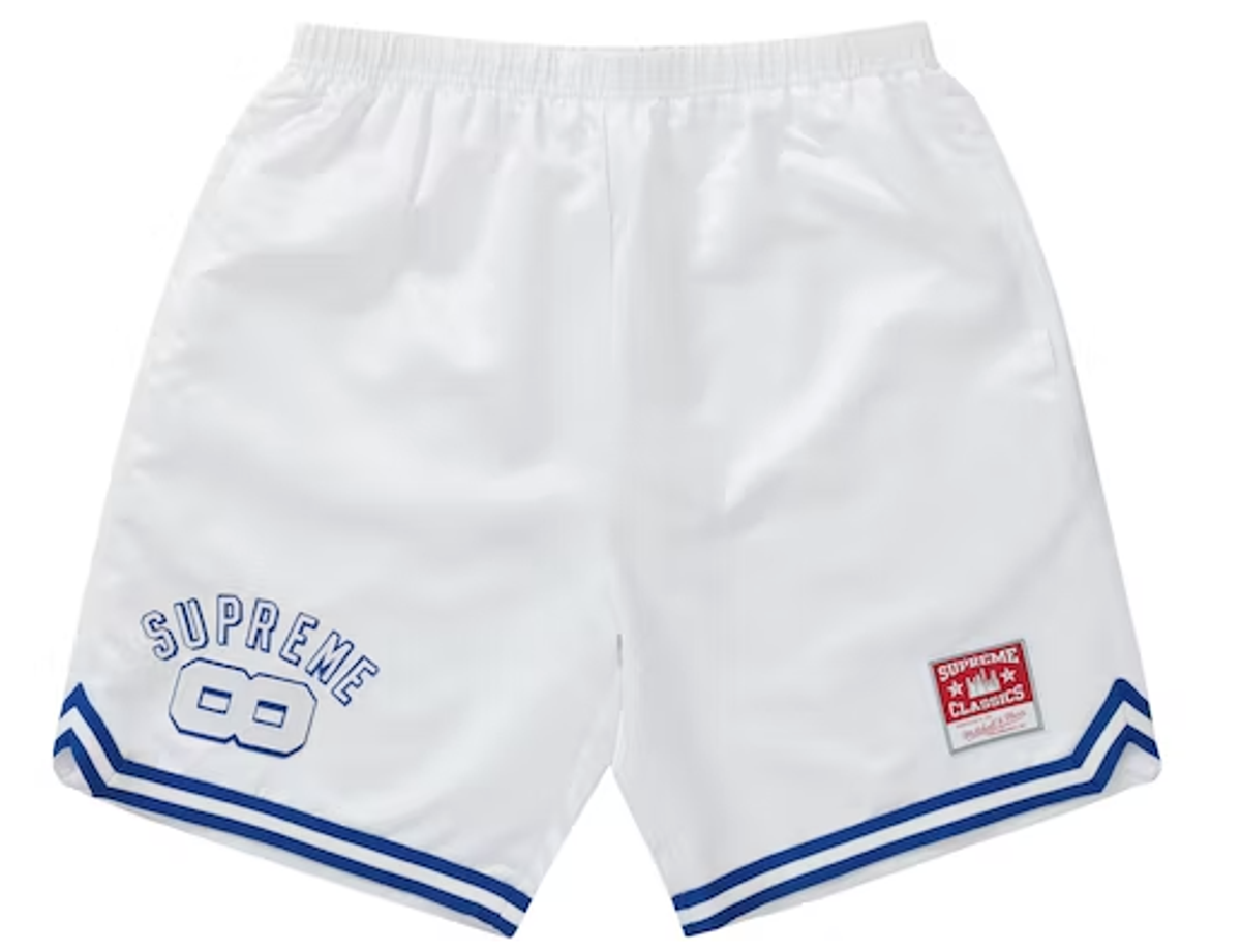 Supreme × Mitchell & Ness White Satin Basketball Shorts | WHAT’S ON THE ...