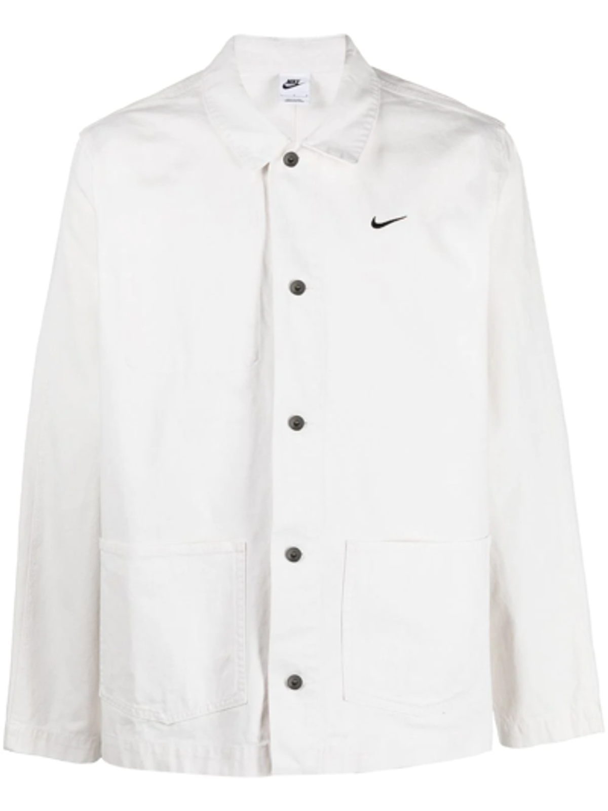Nike Buttoned White Shirt Jacket | WHAT’S ON THE STAR?