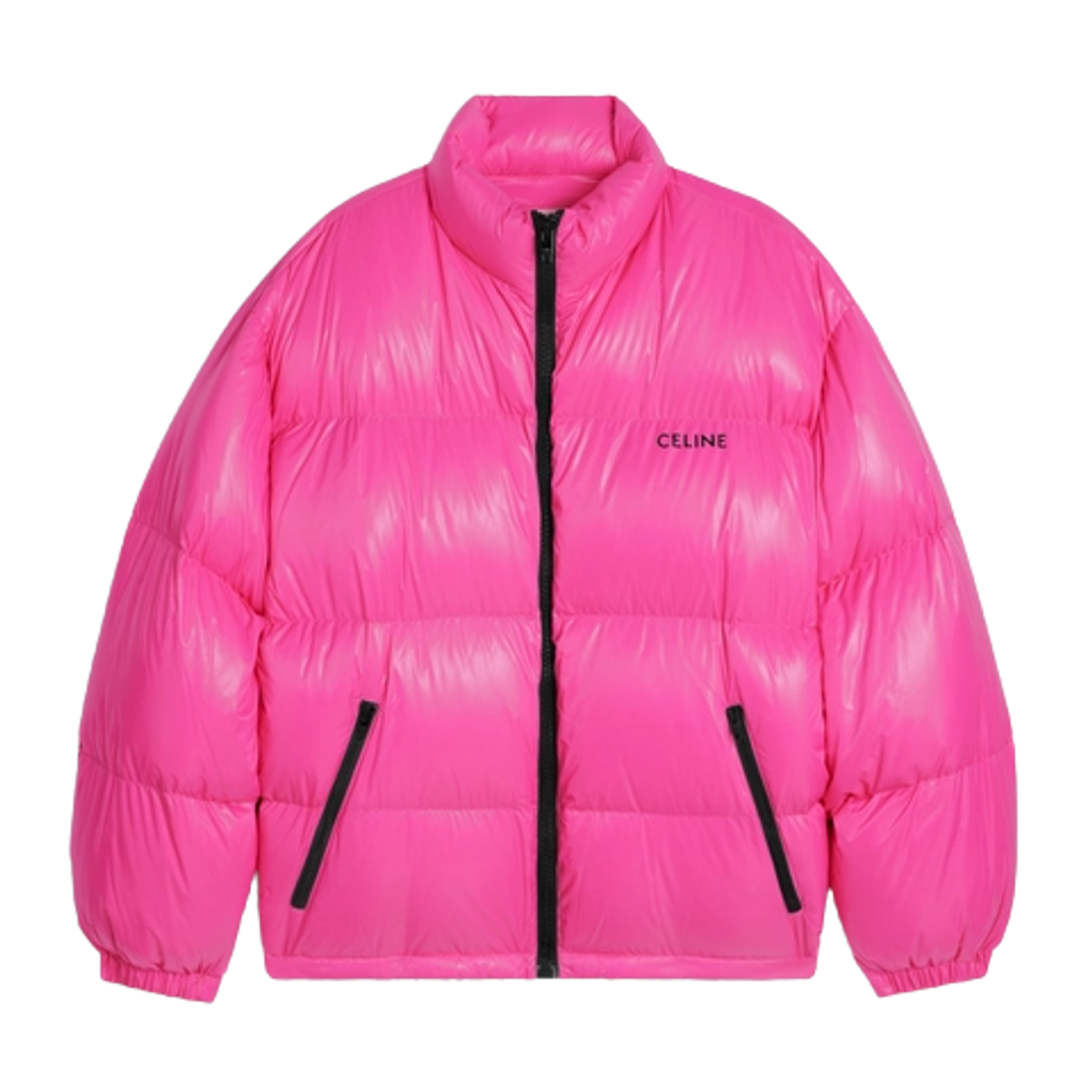 Celine Hot Pink Logo Puffer Jacket | WHAT’S ON THE STAR?