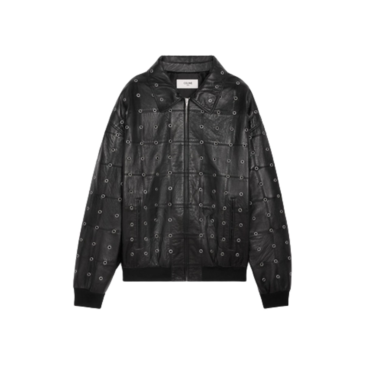 Celine Black Leather Eyelet Cut-Out Jacket | WHAT’S ON THE STAR?