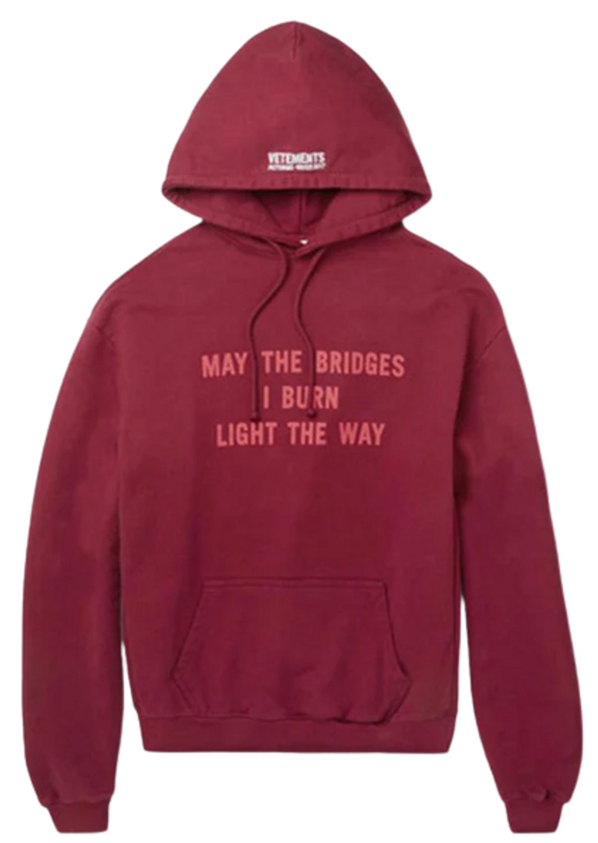 Vetements May the Bridges I Burn Light The Way Hoodie | WHAT’S ON THE STAR?
