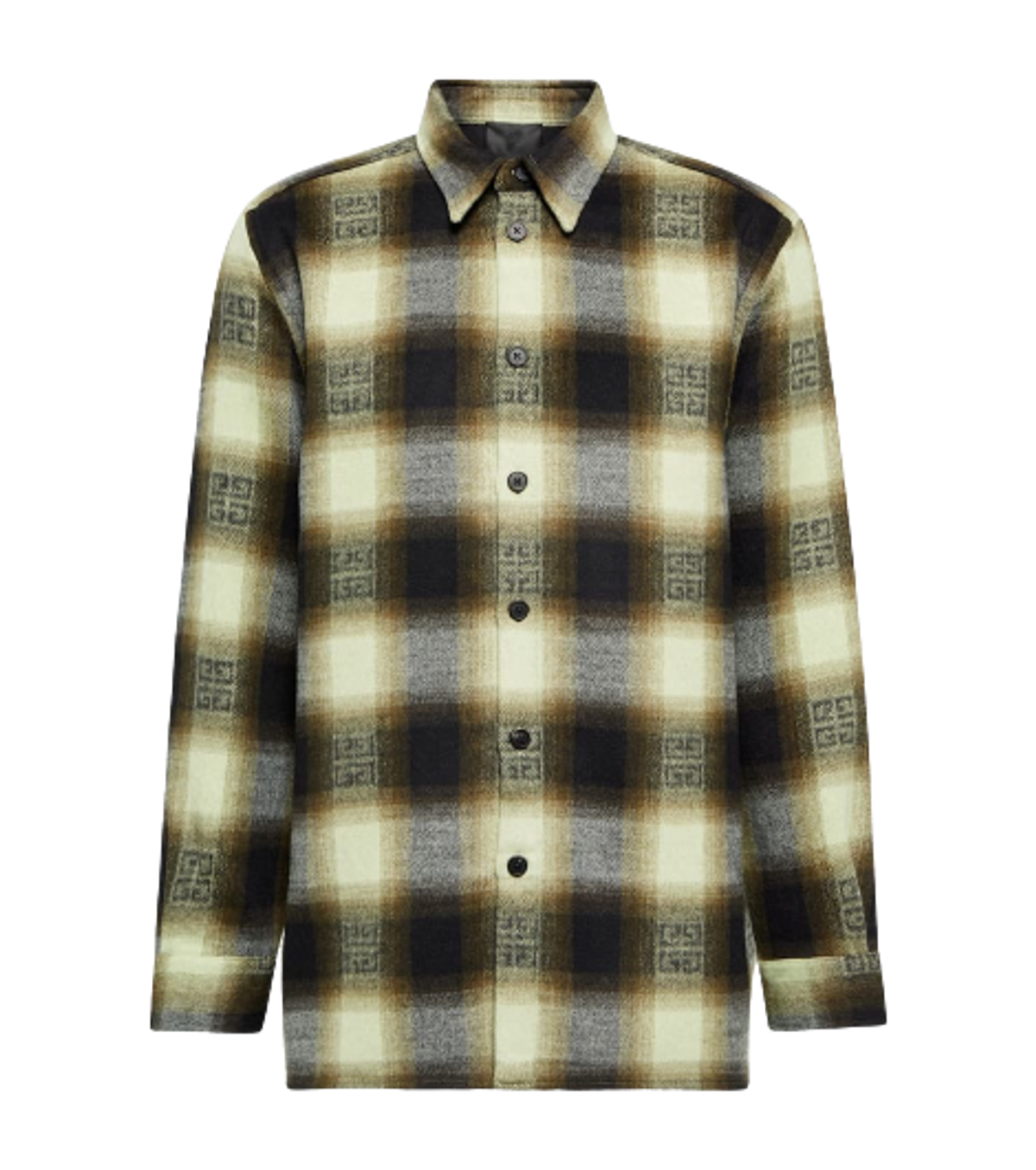 Givenchy Beige Logo-Print Checked Wool-Flannel Overshirt | WHAT’S ON ...