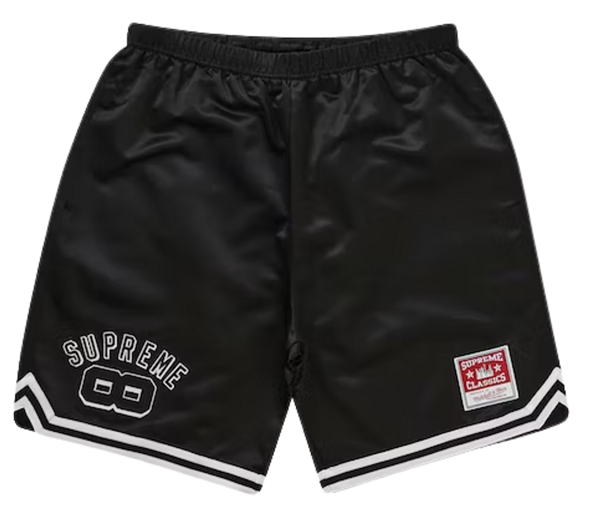 Supreme × Mitchell & Ness Satin Black Basketball Shorts | WHAT’S ON THE ...
