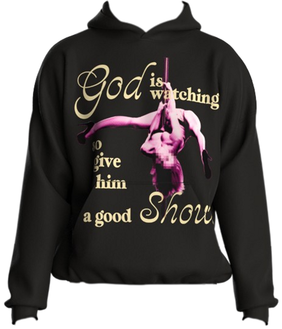 Siete Rojo God Watching Black Hoodie | WHAT’S ON THE STAR?