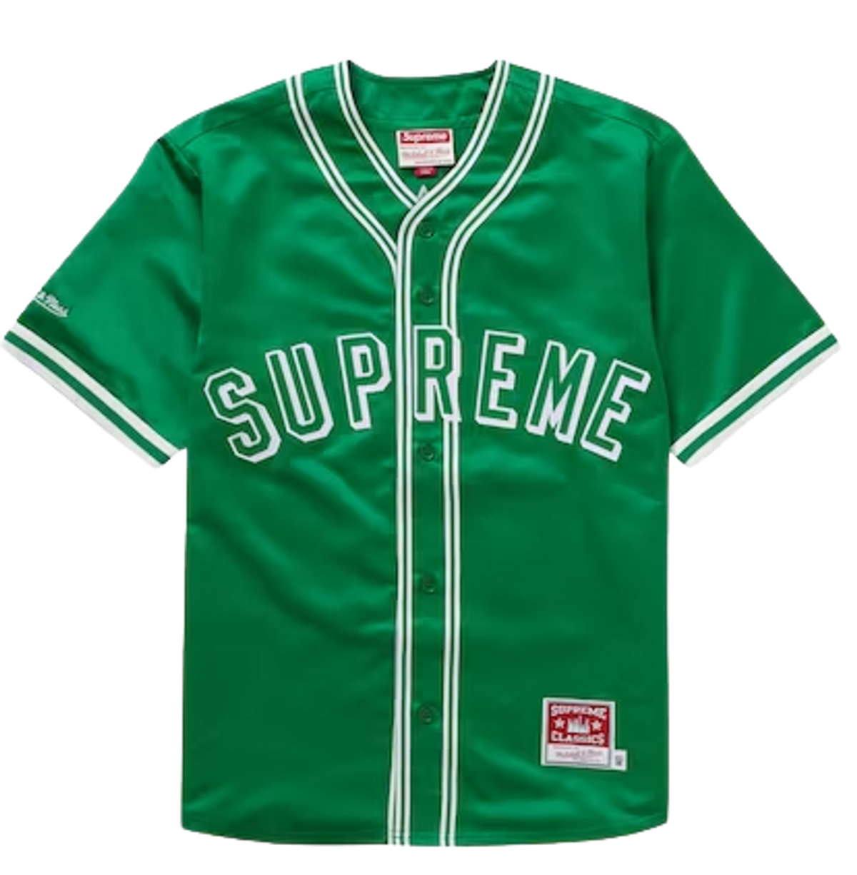 Supreme Supreme x Mitchell & Ness Green Baseball Jersey (SS23) | WHAT’S ...