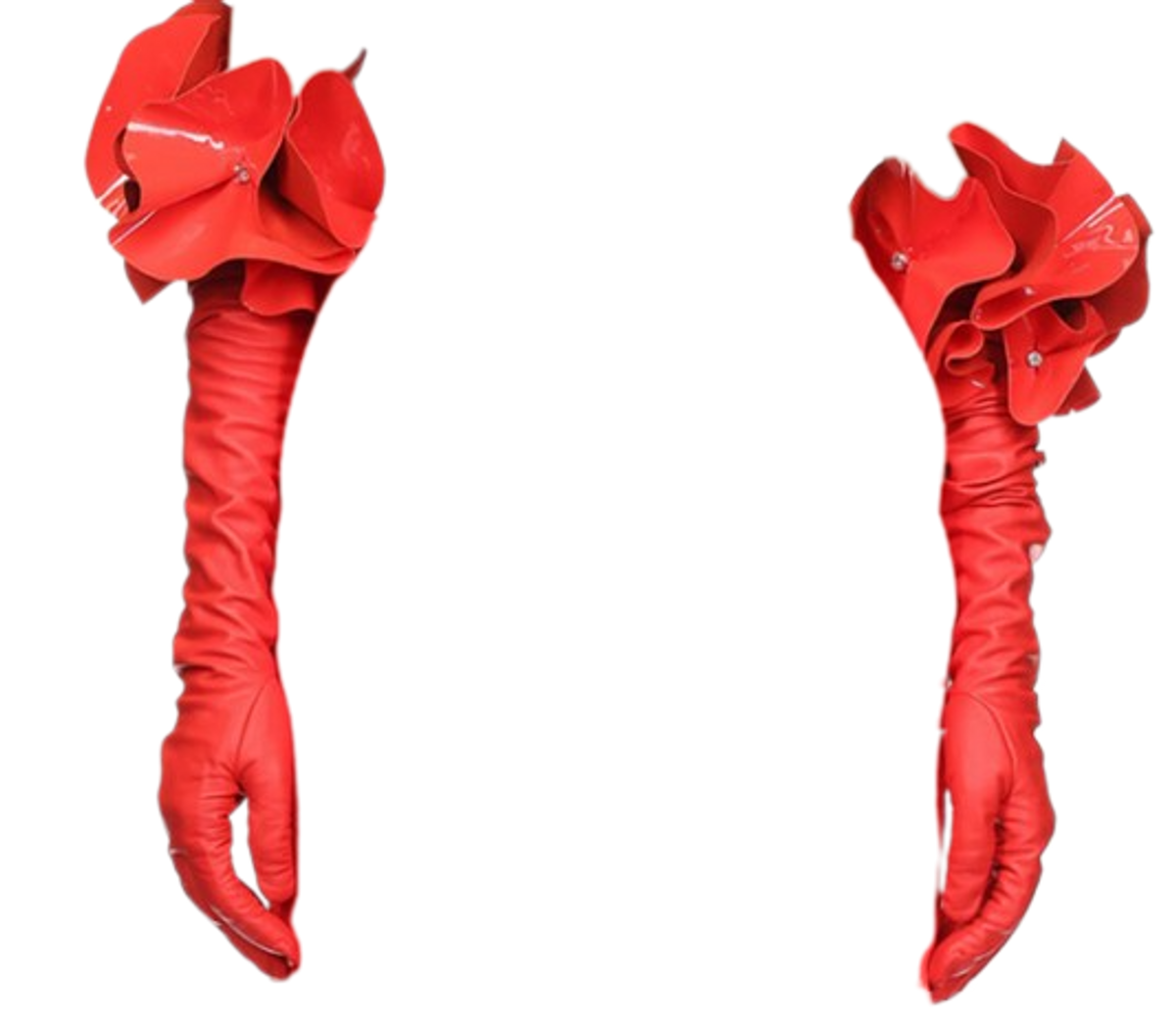 David Koma Red Patent Leather Gloves | WHAT’S ON THE STAR?