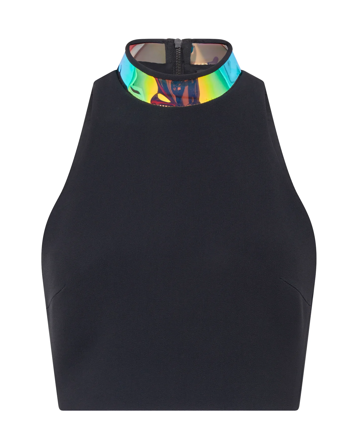 David Koma Iridescent Pvc Halter Crop Top | WHAT’S ON THE STAR?
