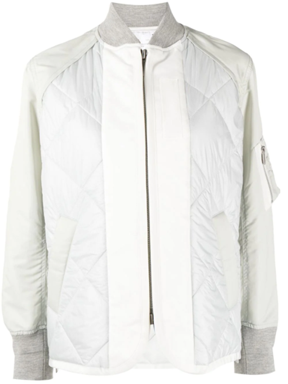 Sacai Diamond-quilted Bomber Grey Jacket | WHAT’S ON THE STAR?