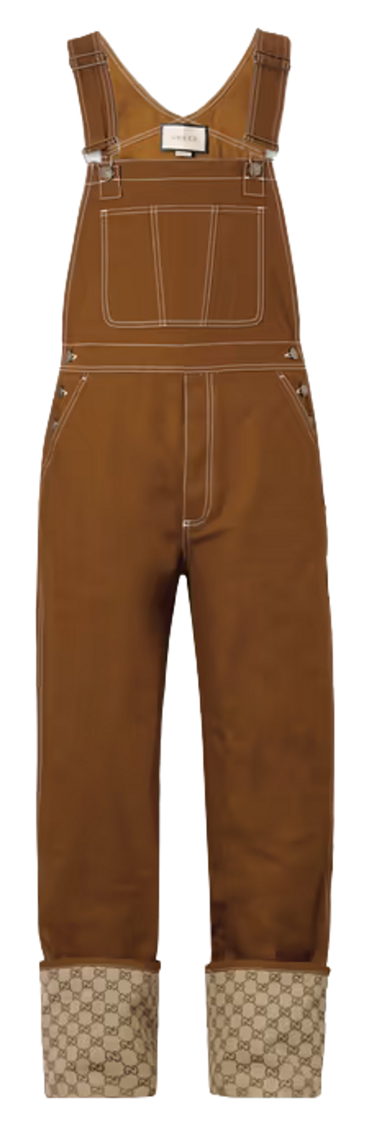 Gucci Brown Slim-Fit Cotton-blend And Denim Overalls | WHAT’S ON THE STAR?