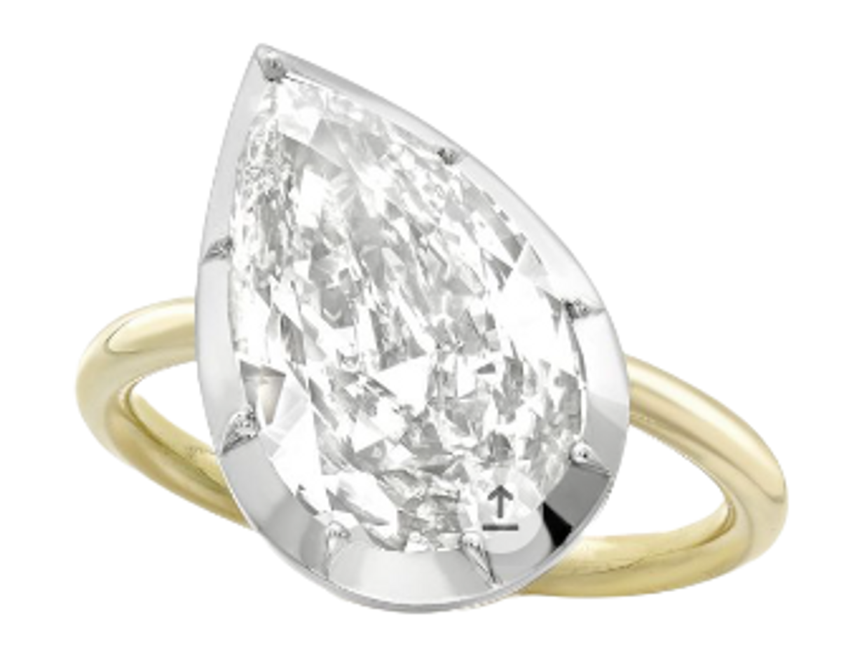 Jessica McCormack Tilted Pear 4.52ct Diamond Button Back Ring | WHAT’S ...