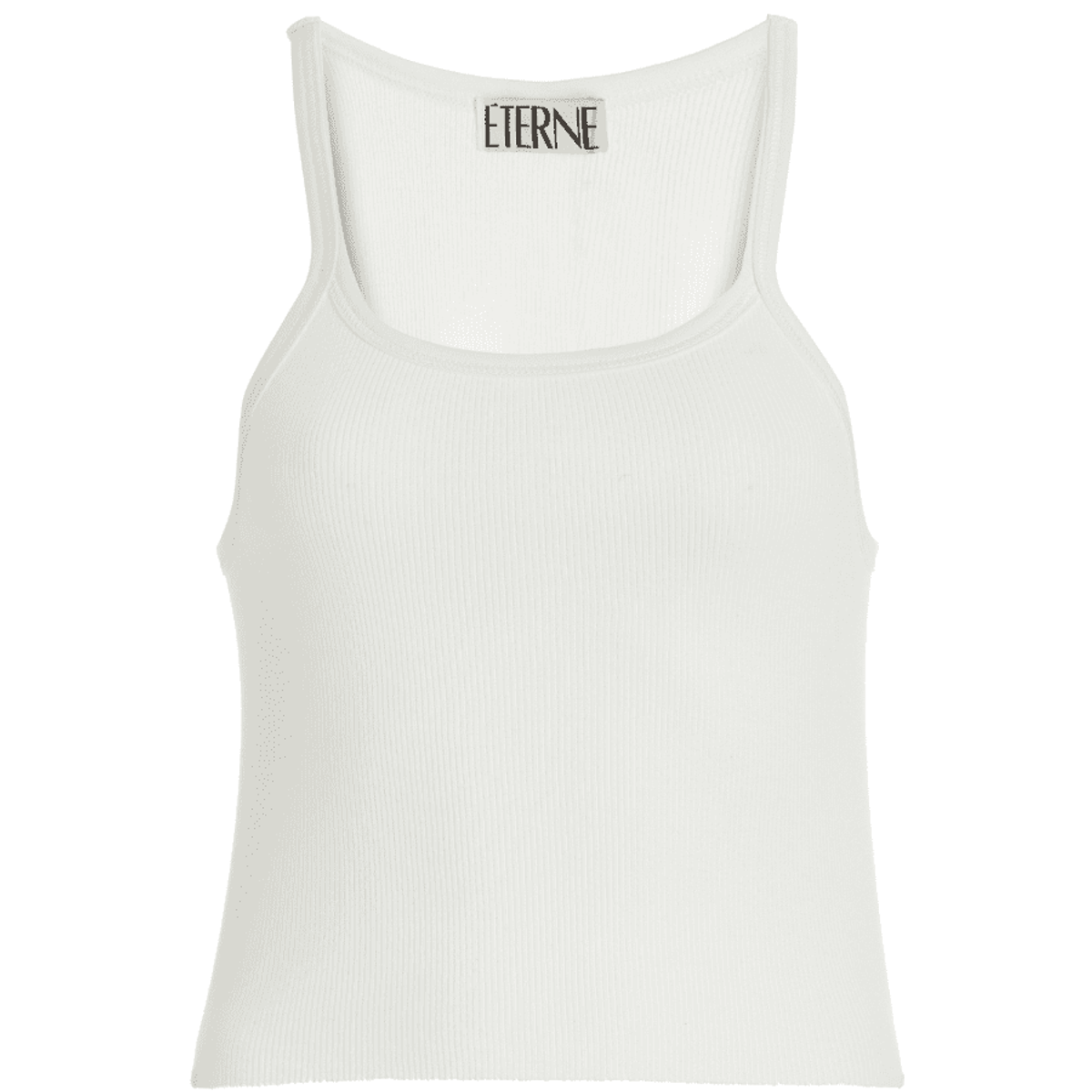 ÉTERNE White Cropped Rib Tank Top | WHAT’S ON THE STAR?