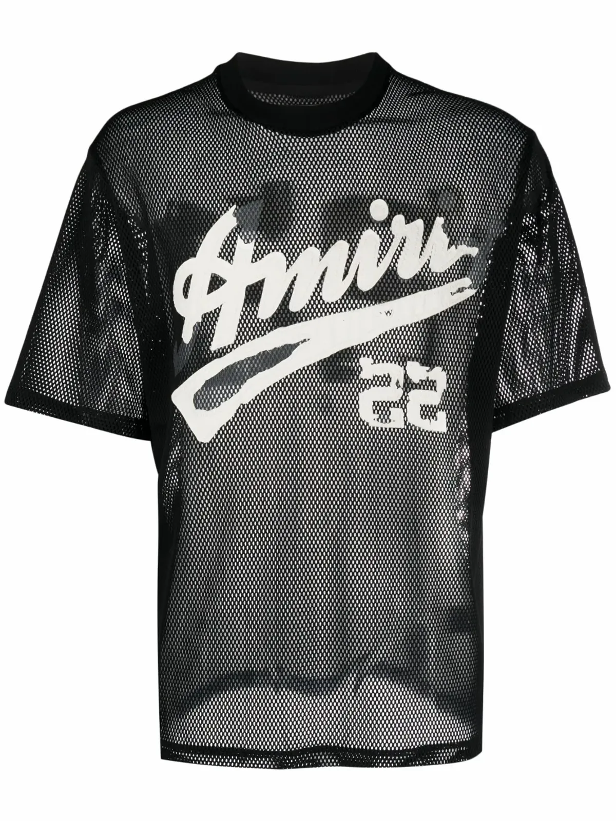 Amiri Logo 22 Mesh Black T-Shirt | WHAT’S ON THE STAR?