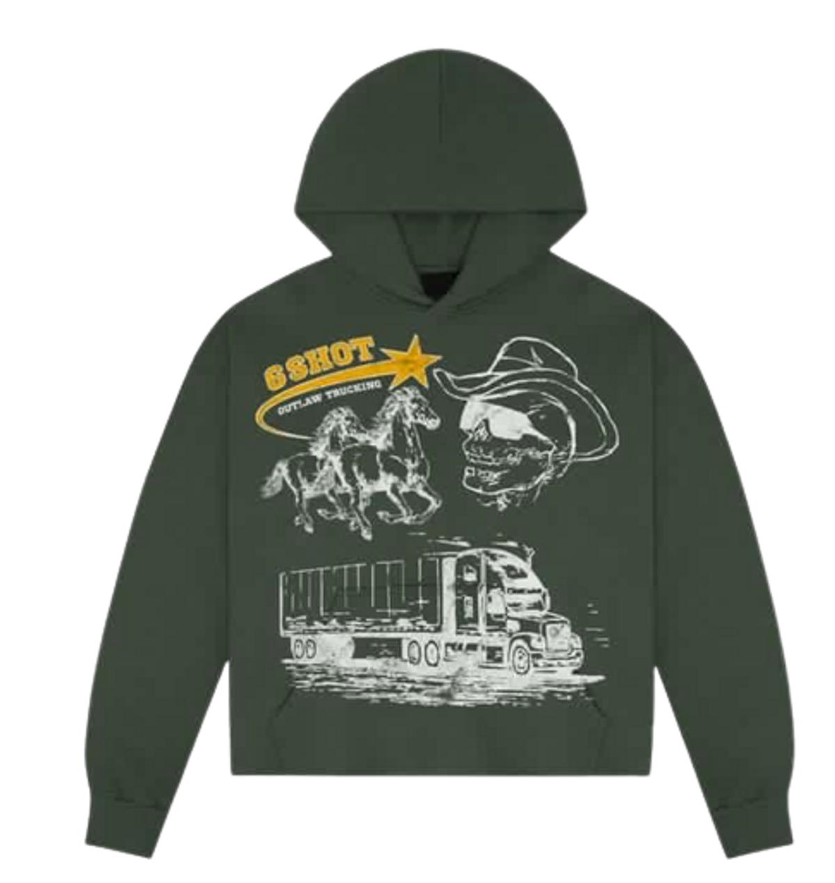 Six Shot Green Logo Hoodie | WHAT’S ON THE STAR?