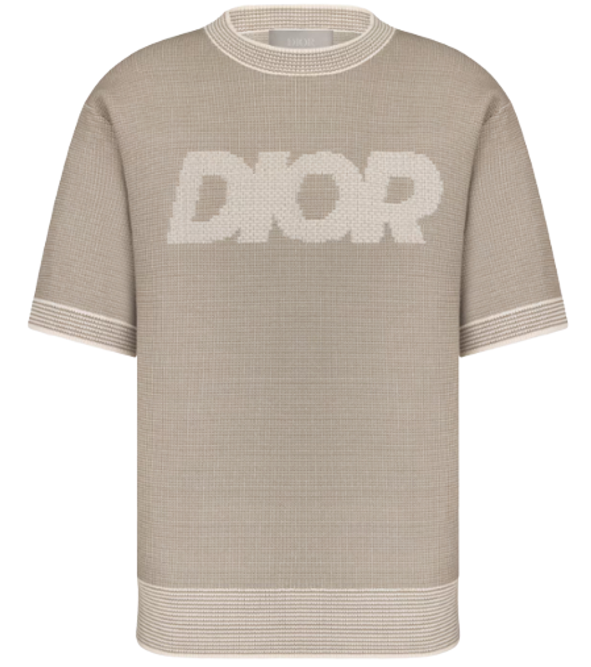 Dior Beige Cotton-Blend Tramato Knit T-Shirt | WHAT’S ON THE STAR?