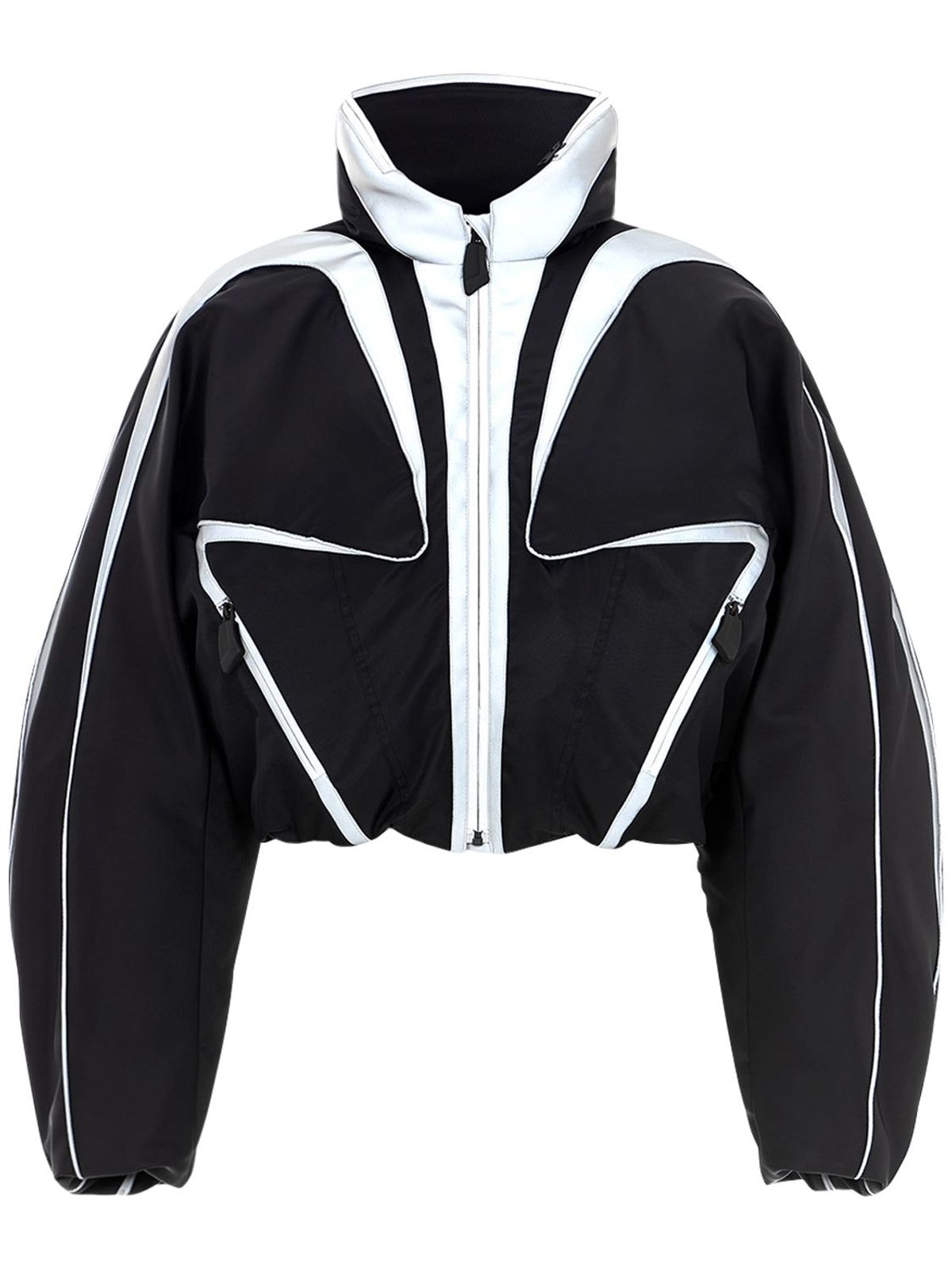 Mugler Neoprene Bomber Reflective Puffer Zip Jacket | WHAT’S ON THE STAR?