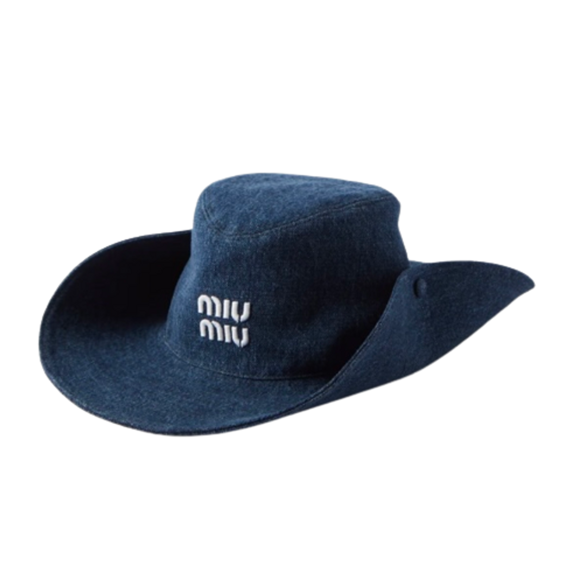 Miu Miu Logo-Embroidered Denim Cowboy Hat | WHAT’S ON THE STAR?