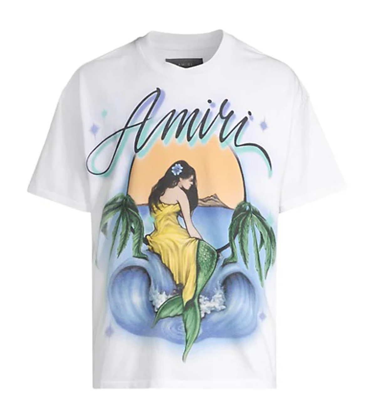Amiri White Mermaid-Print Cotton-Jersey T-shirt | WHAT’S ON THE STAR?