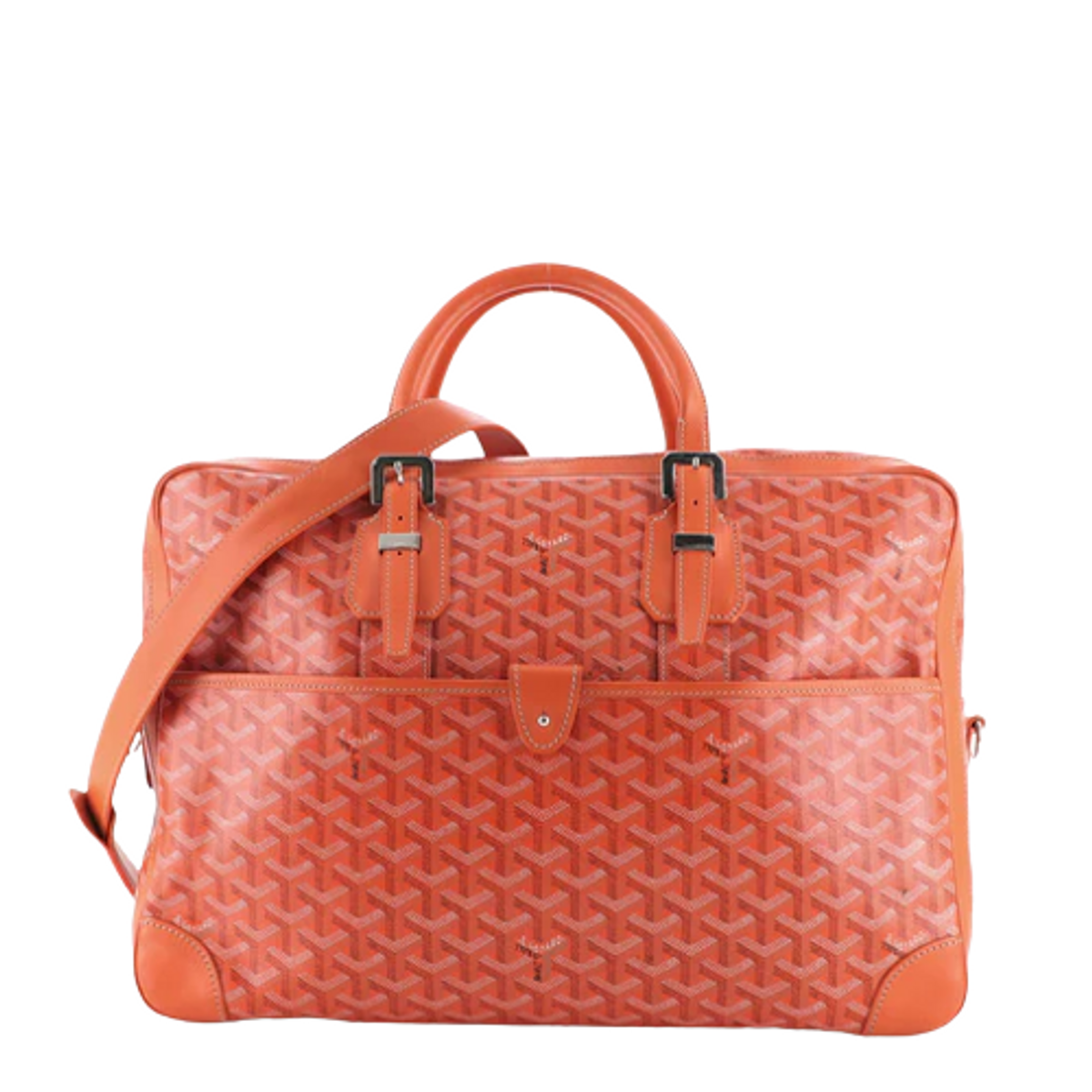 Goyard Orange Ambassade Briefcase Coated Canvas MM Bag | WHAT’S ON THE ...