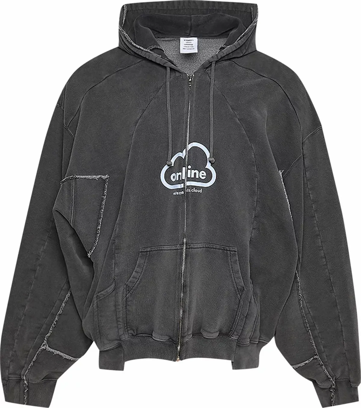 Vetements Online Cut-Up Zip-Up Hoodie Black | WHAT’S ON THE STAR?