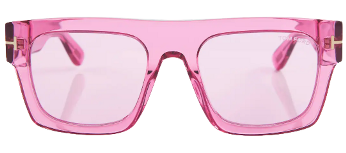 Tom Ford Pink Square Semi-Transparent Acetate Sunglasses | WHAT’S ON ...