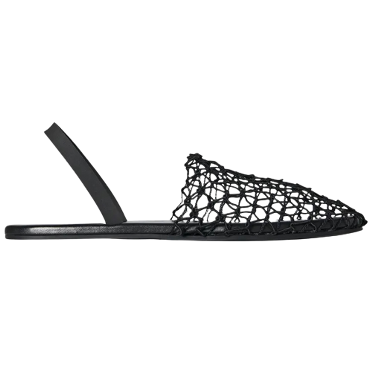 The Row Black Woven Net Leather Slingback Slippers | WHAT’S ON THE STAR?