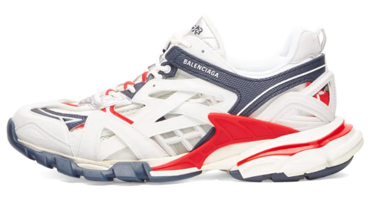 Balenciaga Grey And Dark Blue Track 2 Open Sneakers | WHAT’S ON THE STAR?
